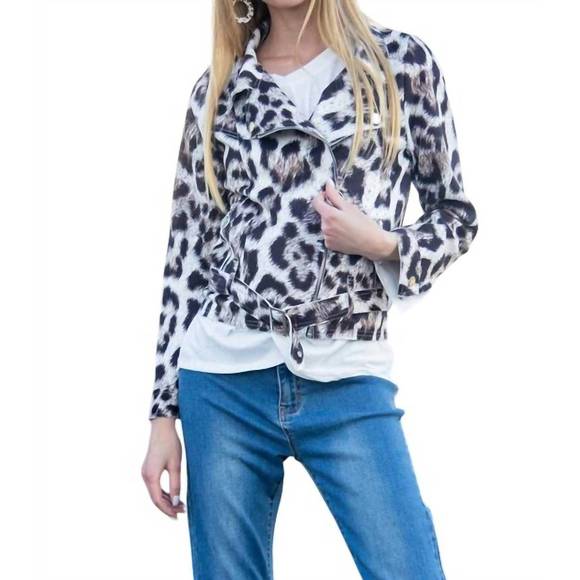 blue b | Jackets & Coats | New Blue B Leopard Print Faux Suede Biker ...